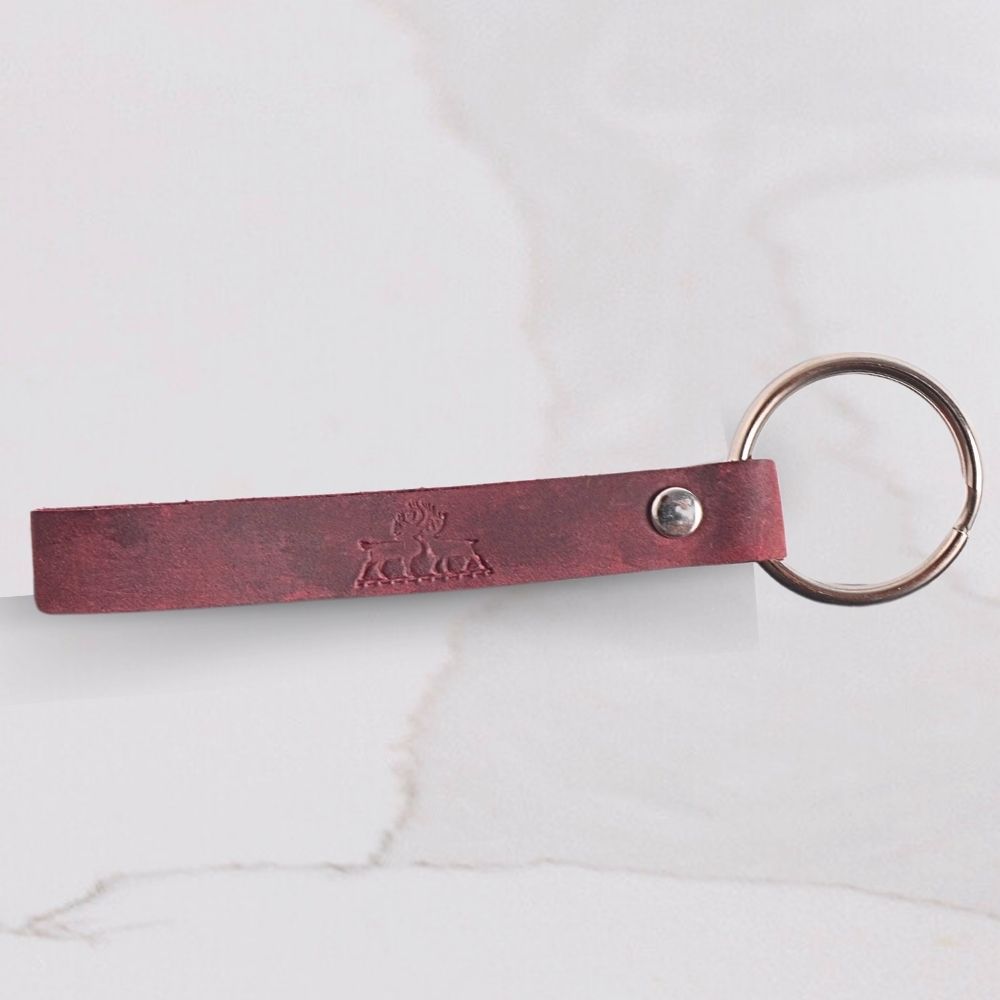 Premium Keychain - Purple Crazy Horse Leather